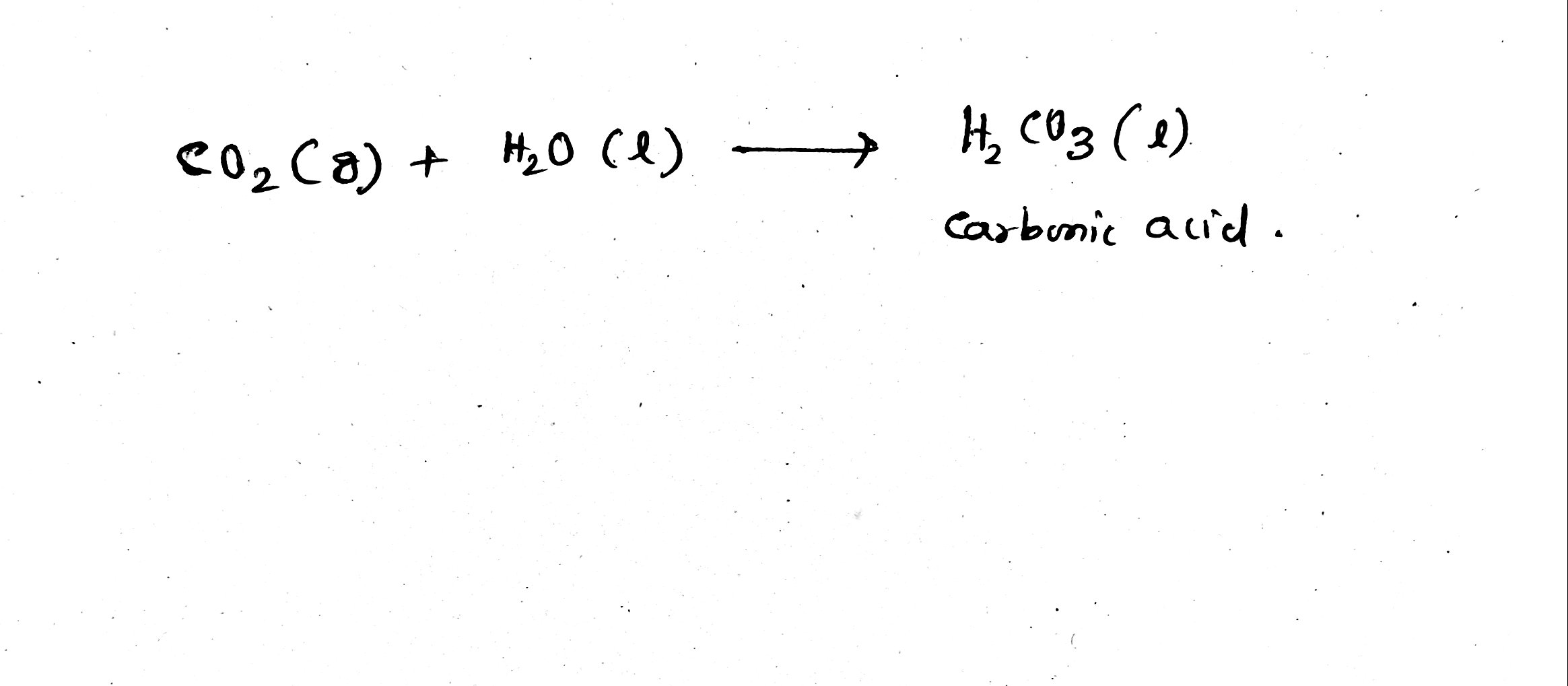 Which product is formed when carbon dioxide and water react in same ...