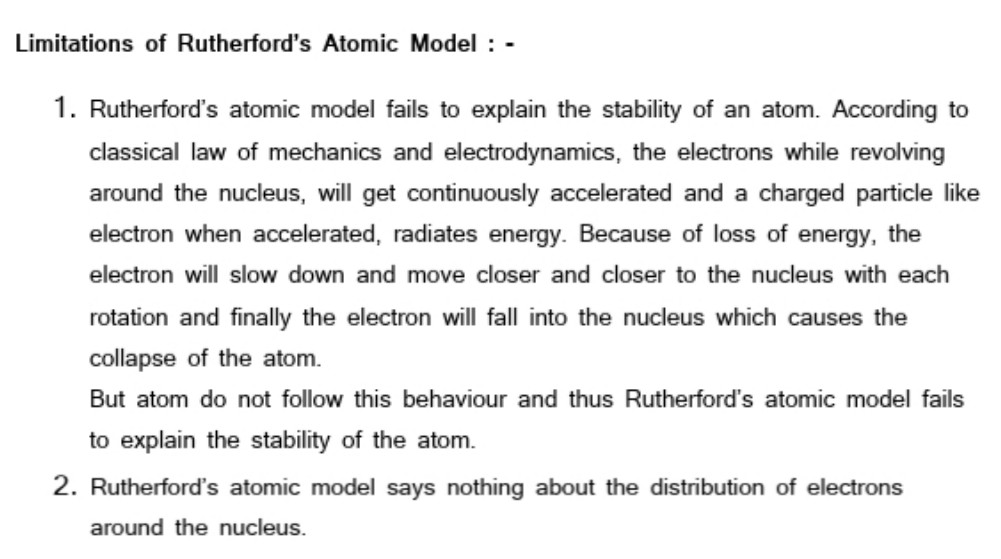 Rutherford Atomic Model Drawbacks