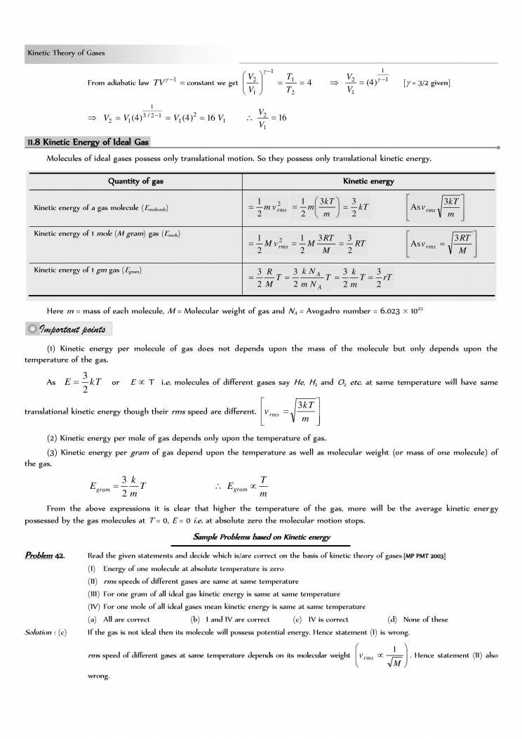 Kinetic Theory Of Gases - Notes - LearnPick India