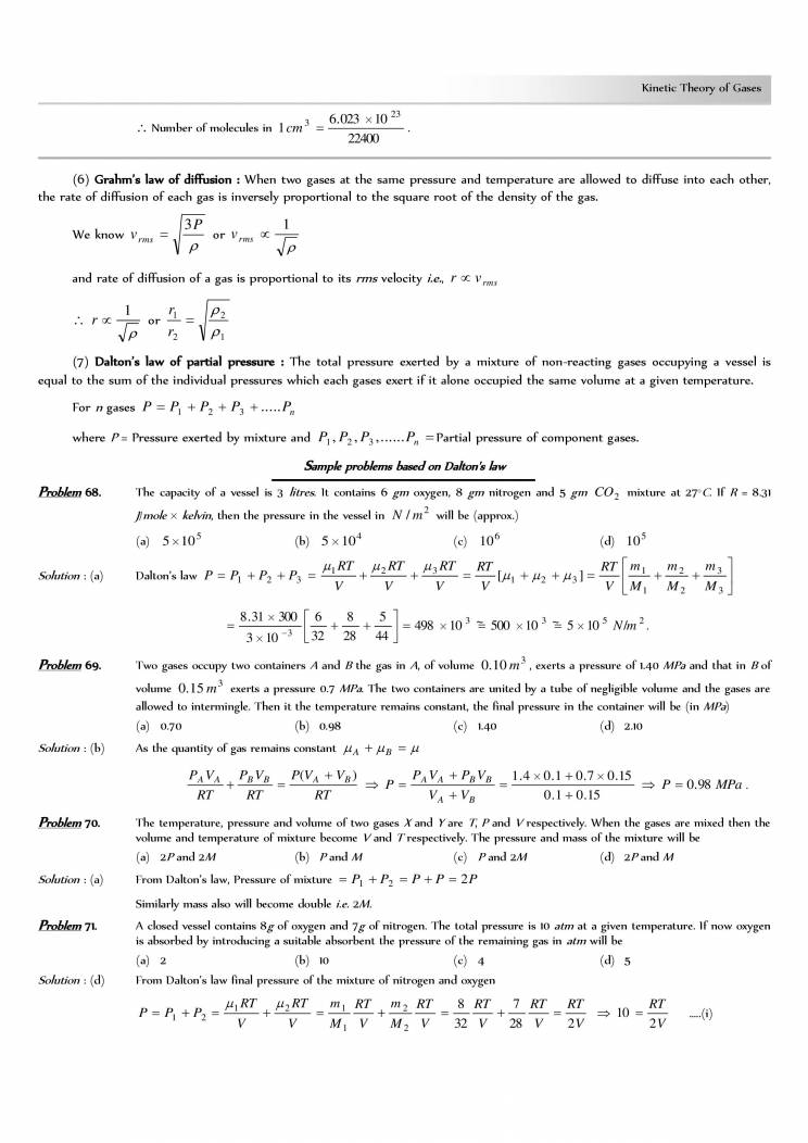 Kinetic Theory Of Gases - Notes - LearnPick India