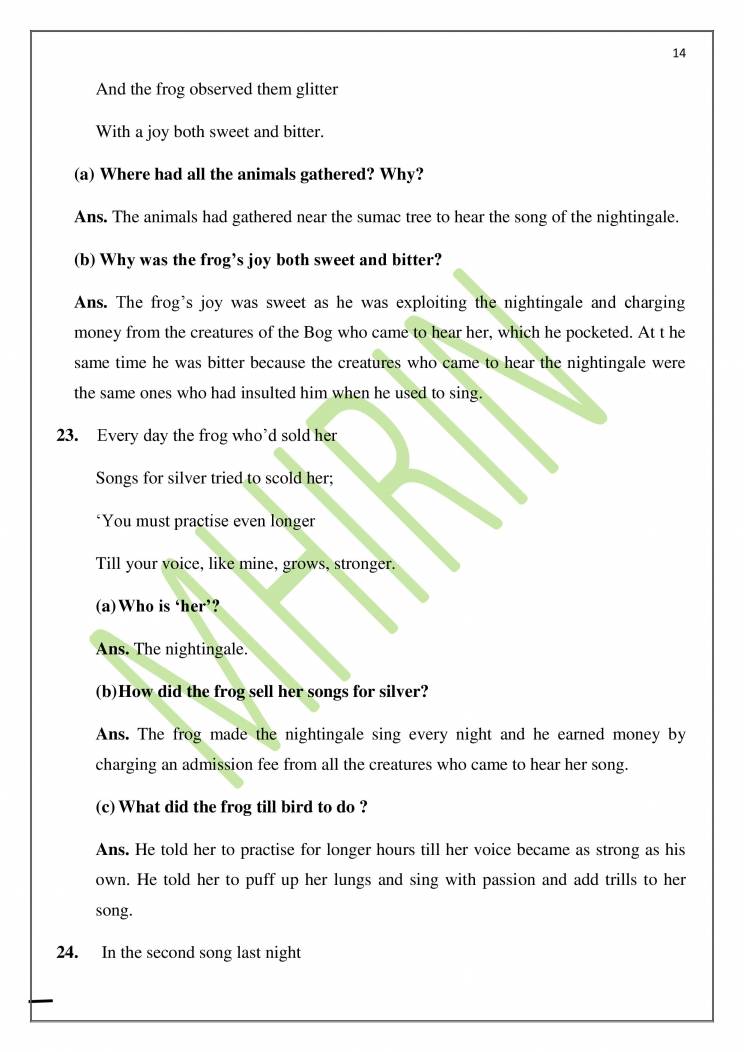 CLASS 1OTH CBSE ENGLISH NOTES - Notes - LearnPick India