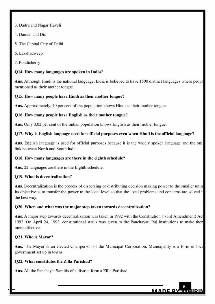 CBSE Class 10 Civics Notes - Notes - LearnPick India