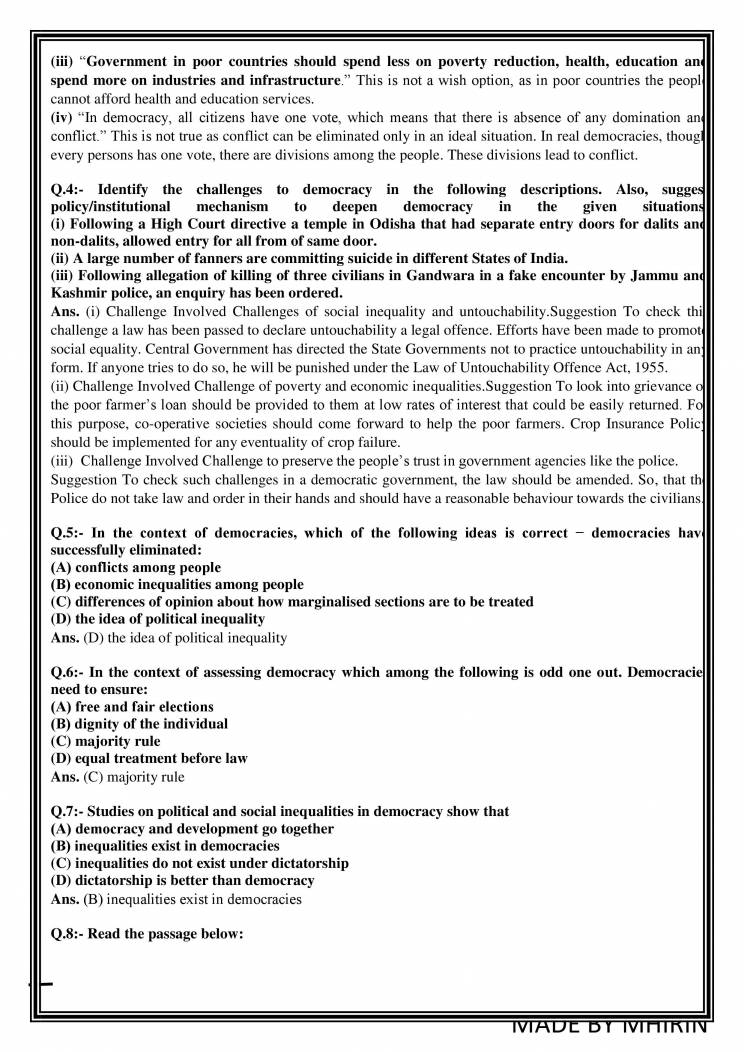 CBSE Class 10 Civics Notes - Notes - LearnPick India