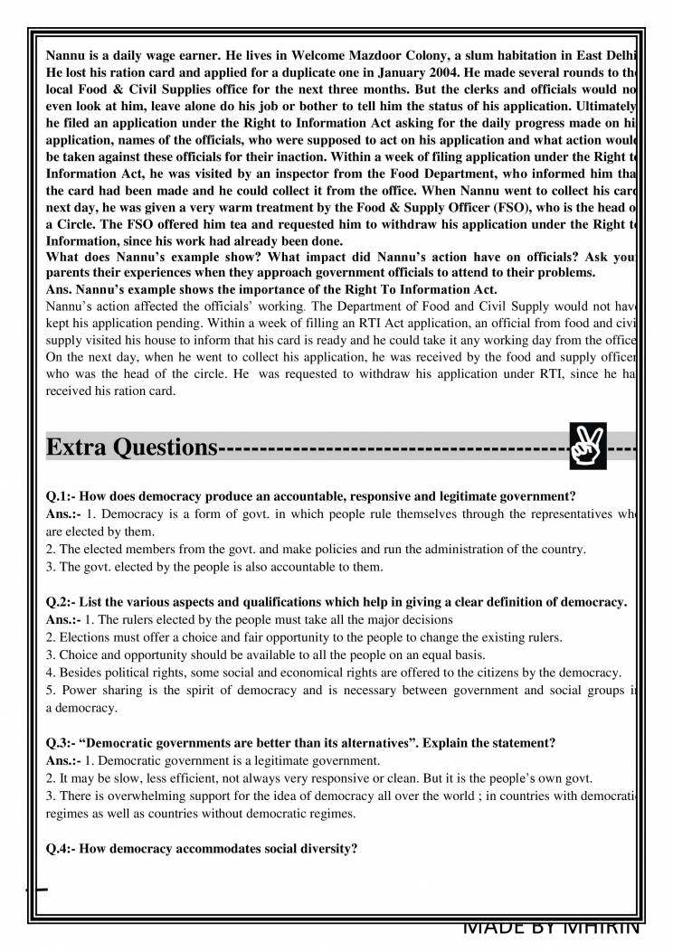 CBSE Class 10 Civics Notes - Notes - LearnPick India