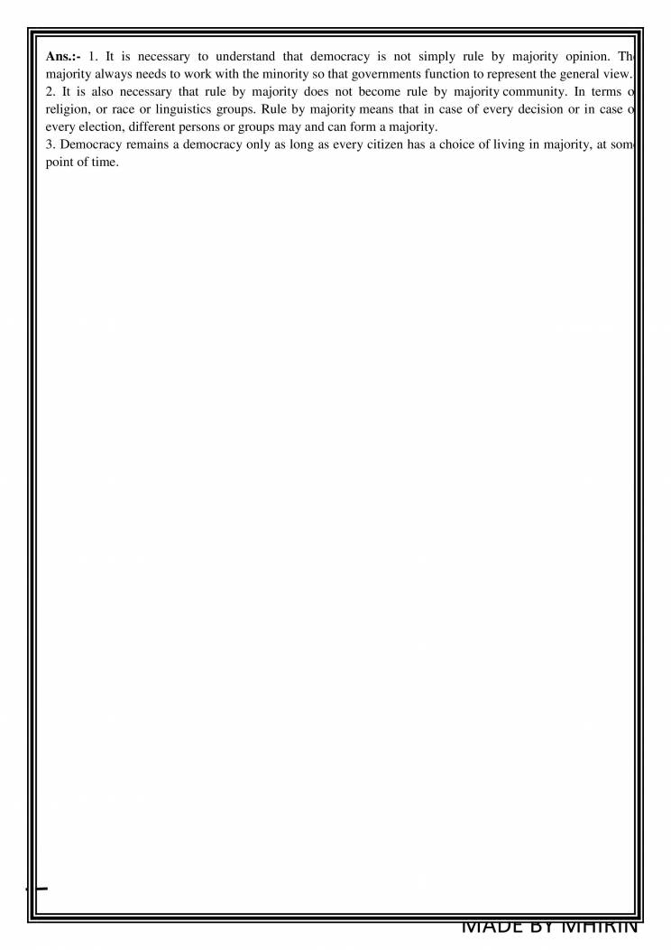 CBSE Class 10 Civics Notes - Notes - LearnPick India