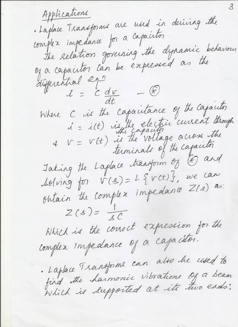 Introduction And Applications Of Laplace Transform 1 - Notes ...