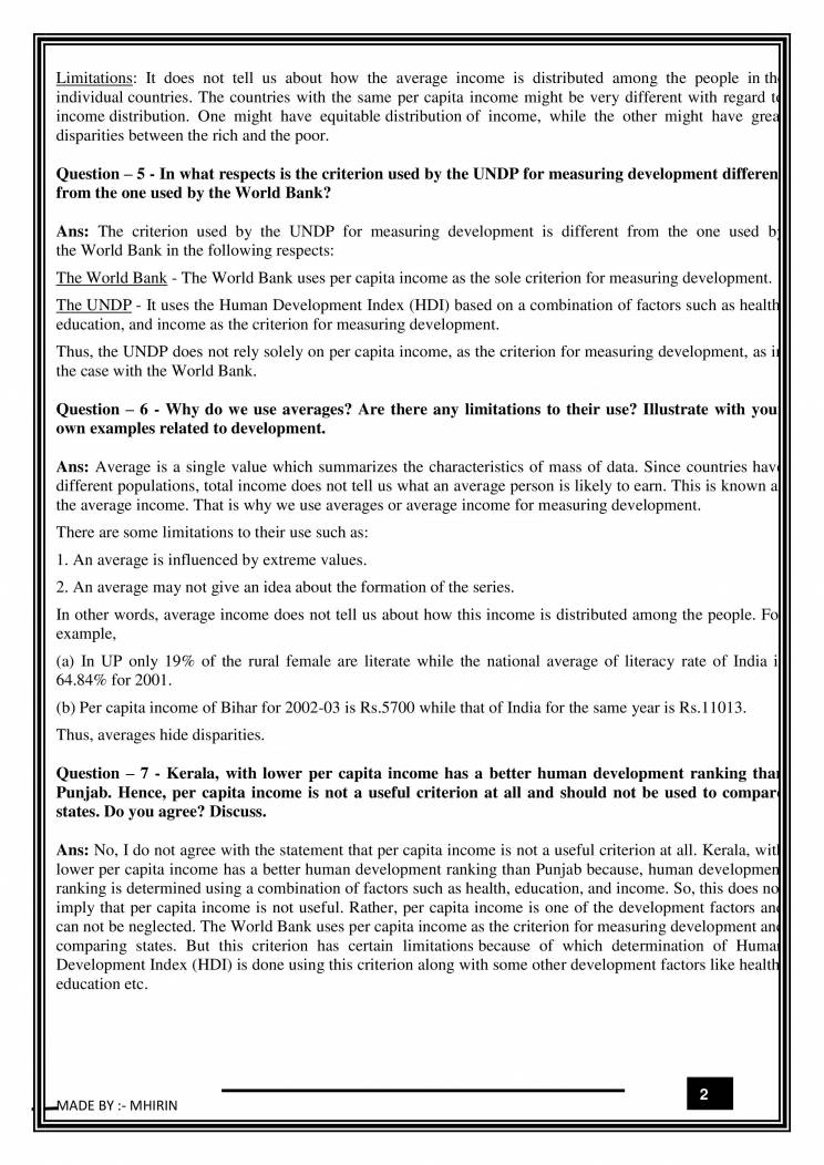 Economics Notes CBSE 10th Class - Notes - LearnPick India