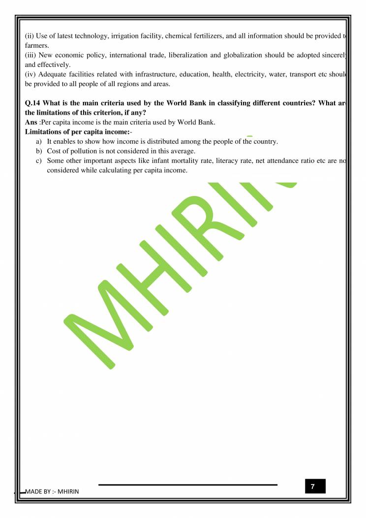 Economics Notes CBSE 10th Class - Notes - LearnPick India