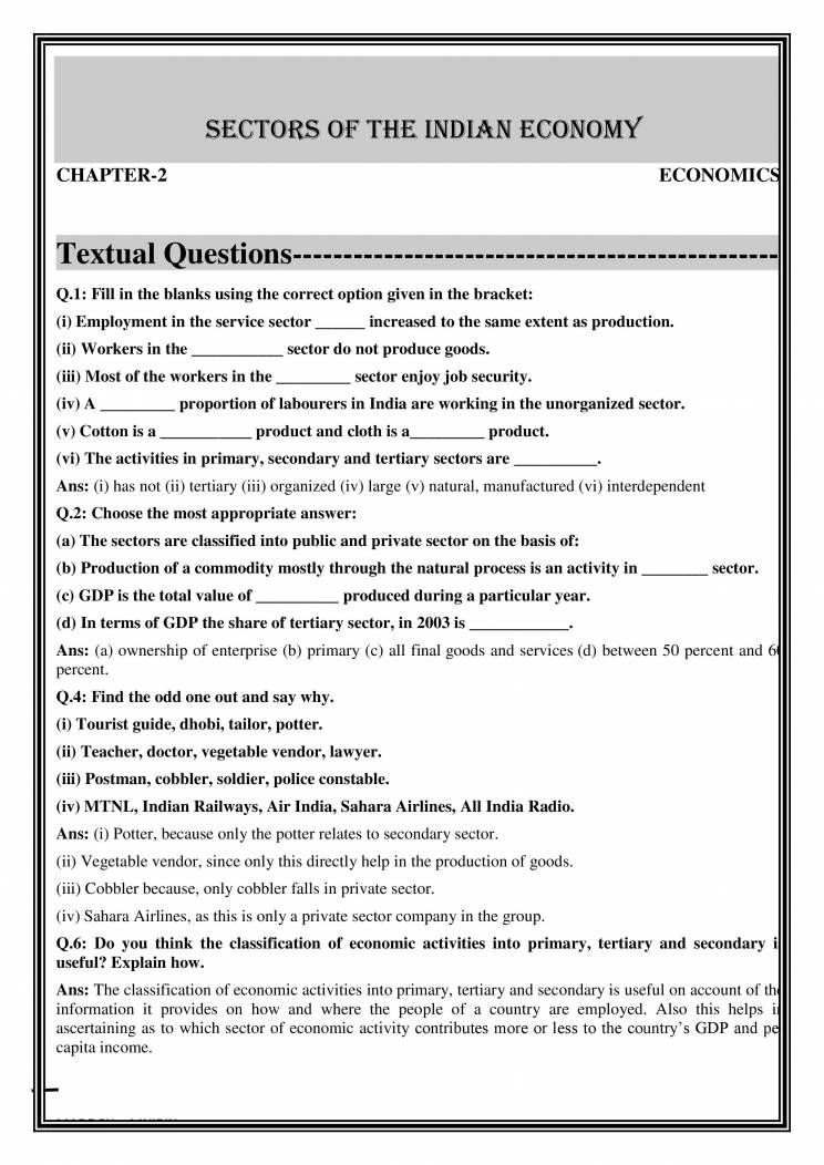 Economics Notes CBSE 10th Class - Notes - LearnPick India