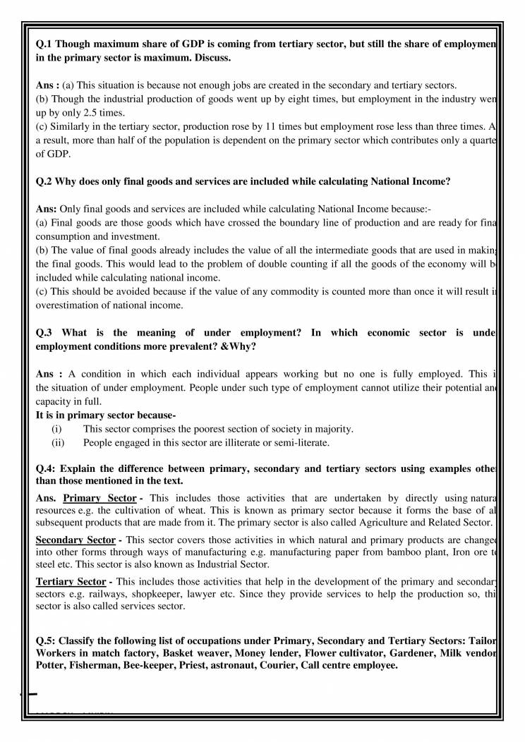 Economics Notes CBSE 10th Class - Notes - LearnPick India
