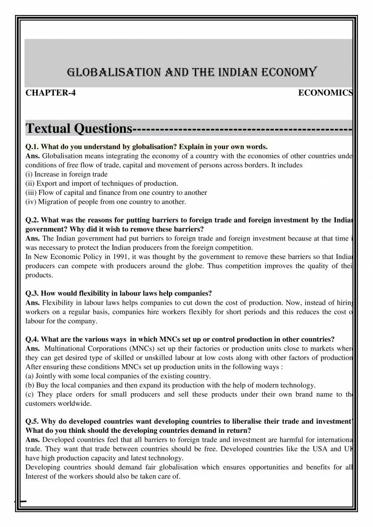 Economics Notes CBSE 10th Class - Notes - LearnPick India