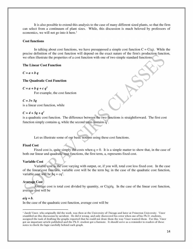 Cost Notes Lecture All Cost Curves Numerical Examples Theory - Notes ...