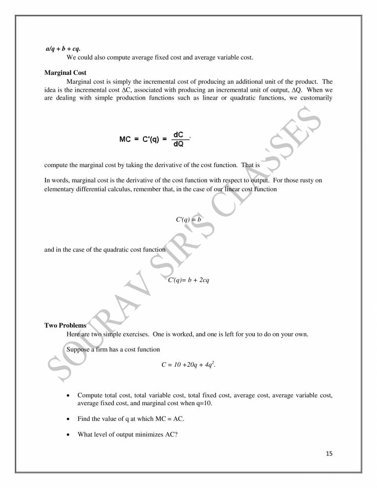 Cost Notes Lecture All Cost Curves Numerical Examples Theory - Notes ...