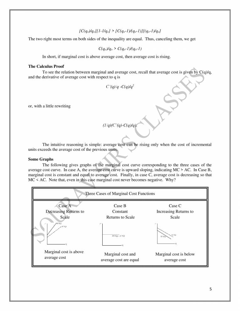 Cost Notes Lecture All Cost Curves Numerical Examples Theory - Notes ...