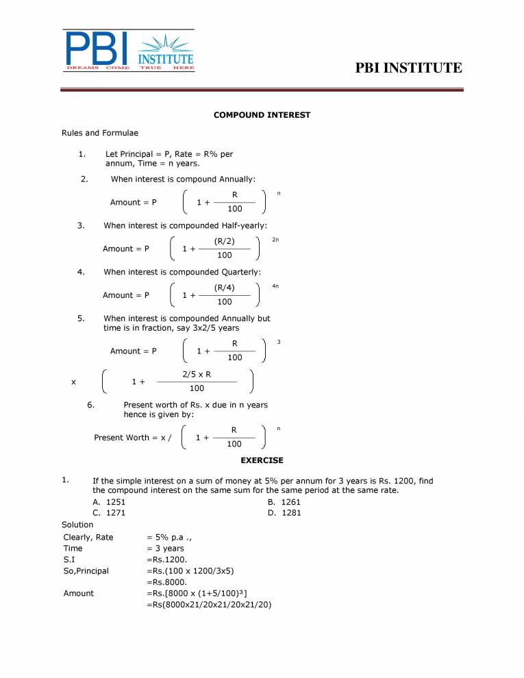 Math Topic - CI - Notes - LearnPick India