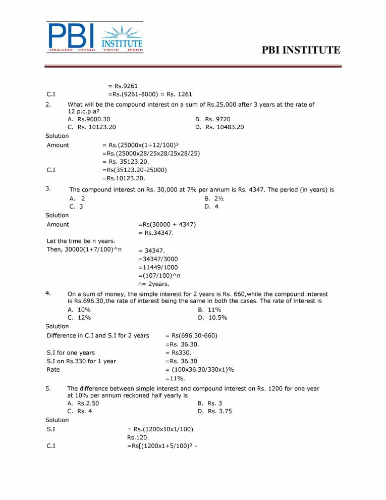 Math Topic - CI - Notes - LearnPick India