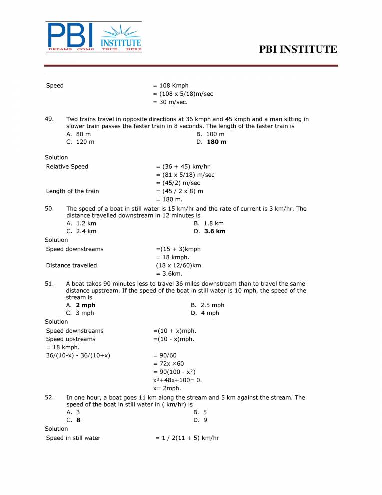 Math Topic - Speed, Distance & Time - Notes - LearnPick India