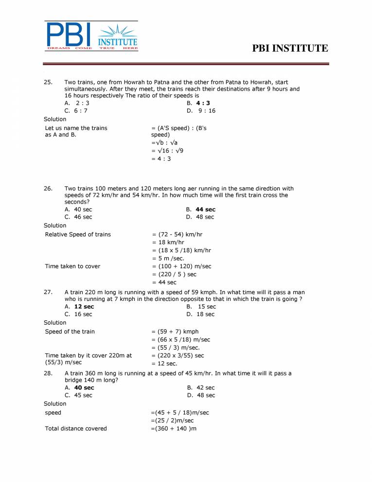 Math Topic - Speed, Distance & Time - Notes - LearnPick India