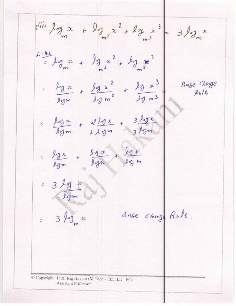 Logarithm - Notes - LearnPick India