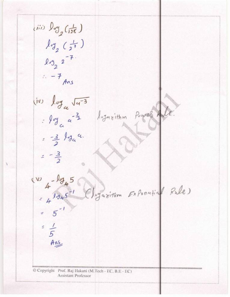 Logarithm - Notes - LearnPick India