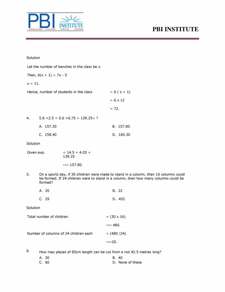 Math Topic - Simplification - Notes - LearnPick India