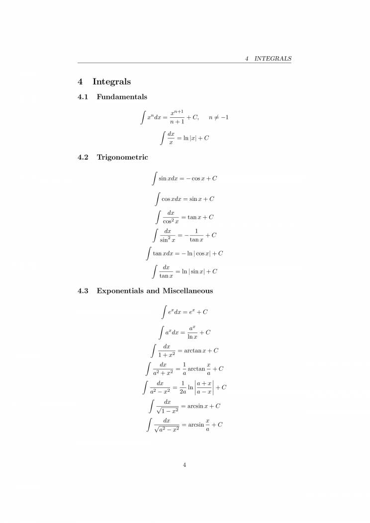 Calculus Table - Notes - LearnPick India