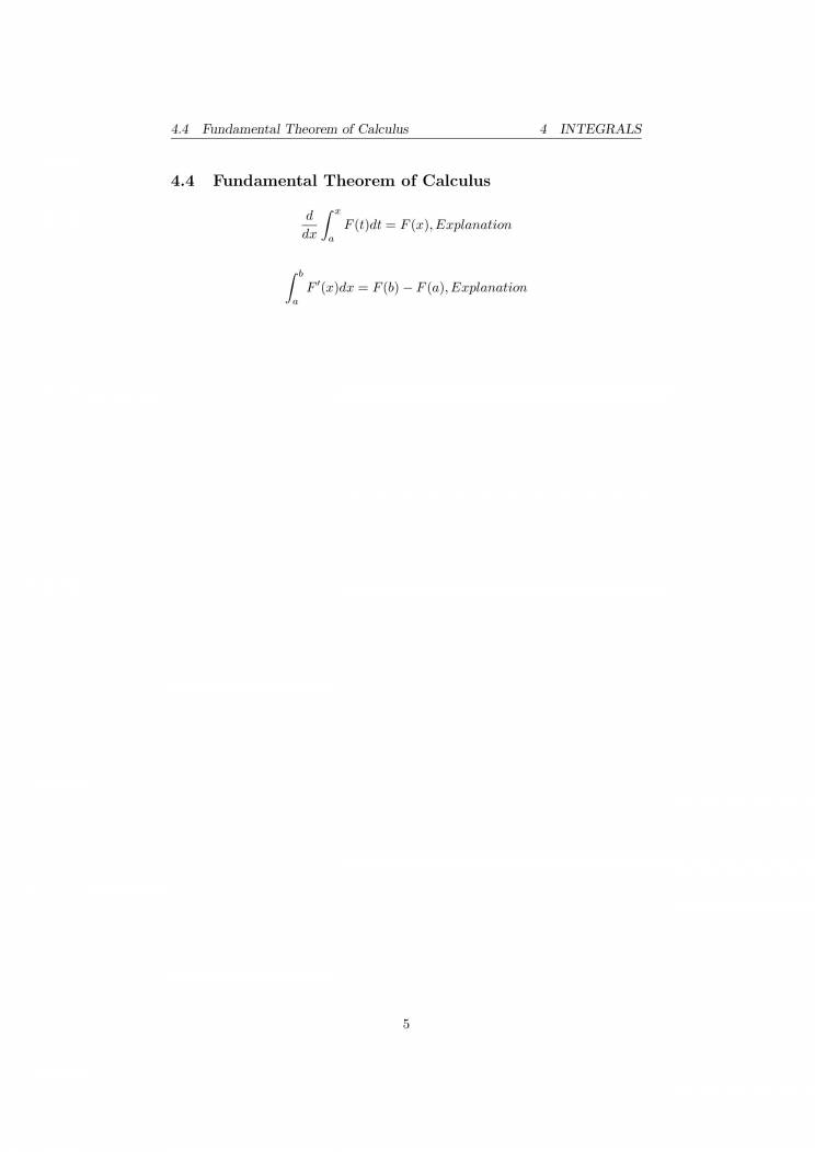 Calculus Table - Notes - LearnPick India