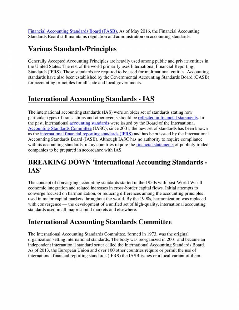 Accounting Standard & International Accounting Standard (IAS) - Notes ...