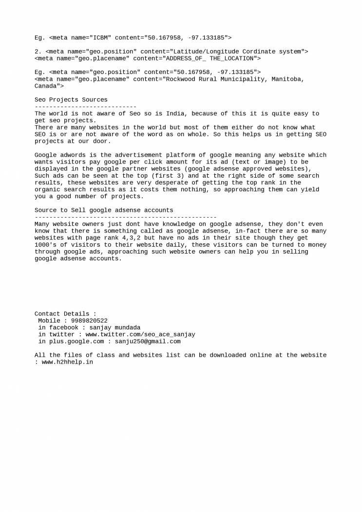 SEO Notes - Notes - LearnPick India