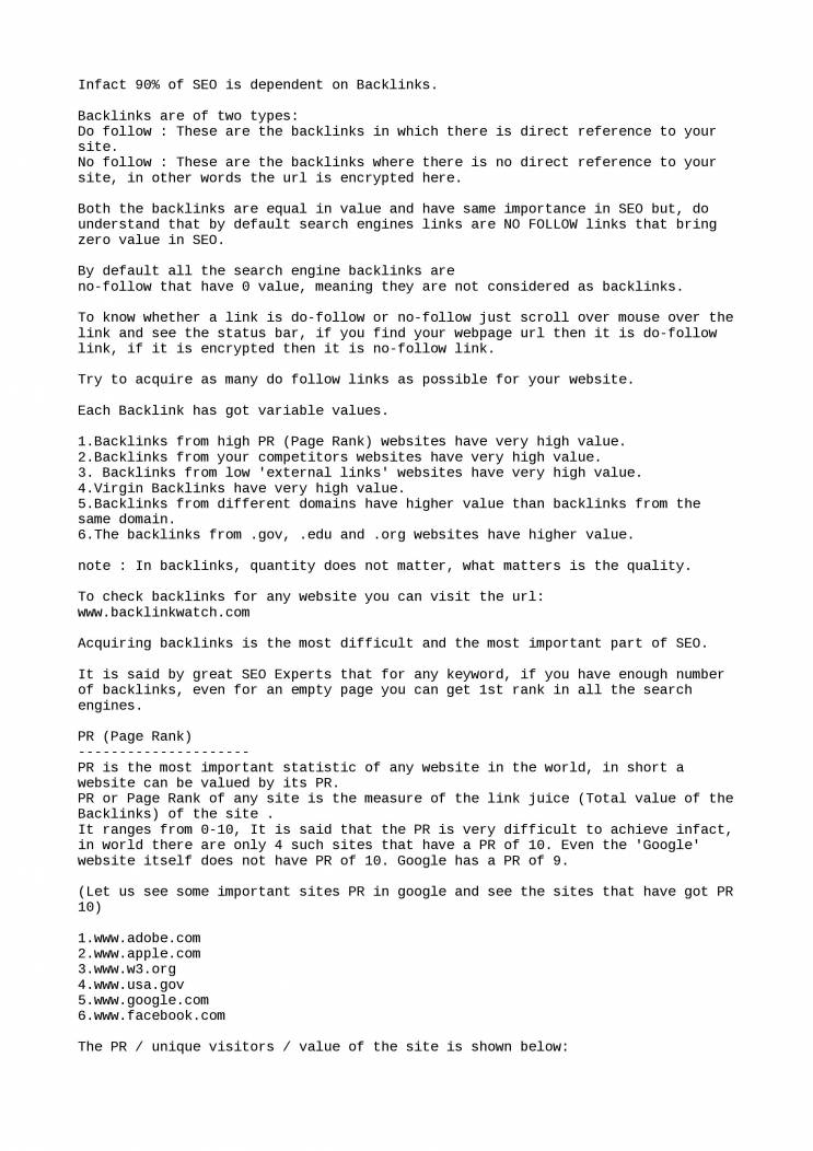 SEO Notes - Notes - LearnPick India