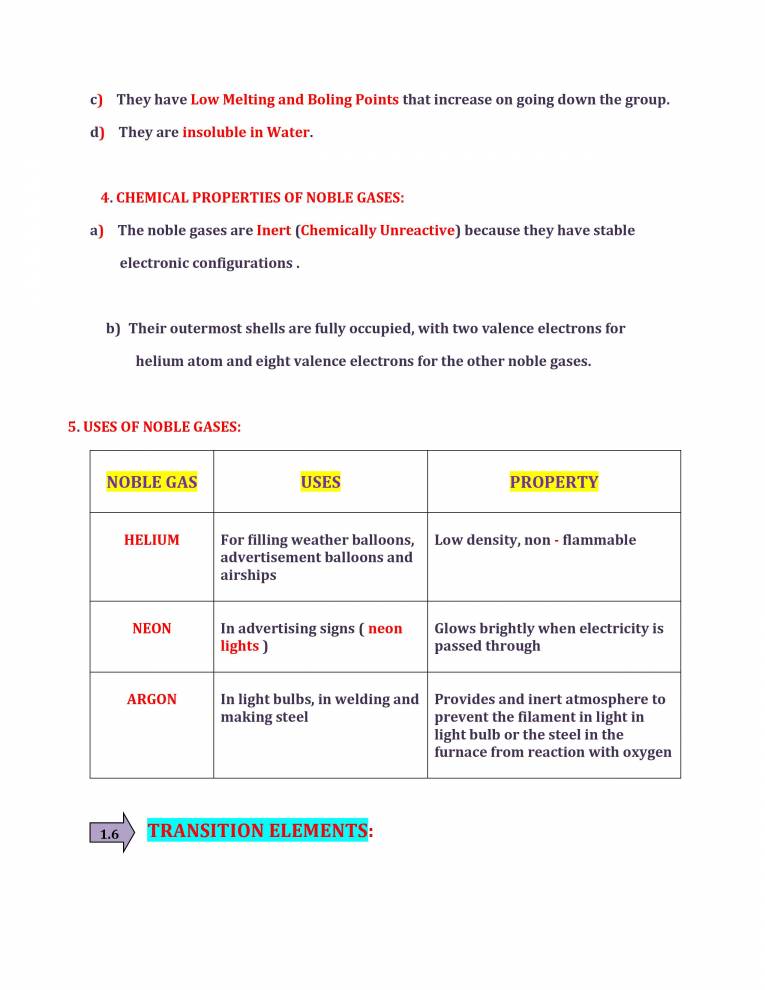 Periodic Table And Classification - Notes - LearnPick India