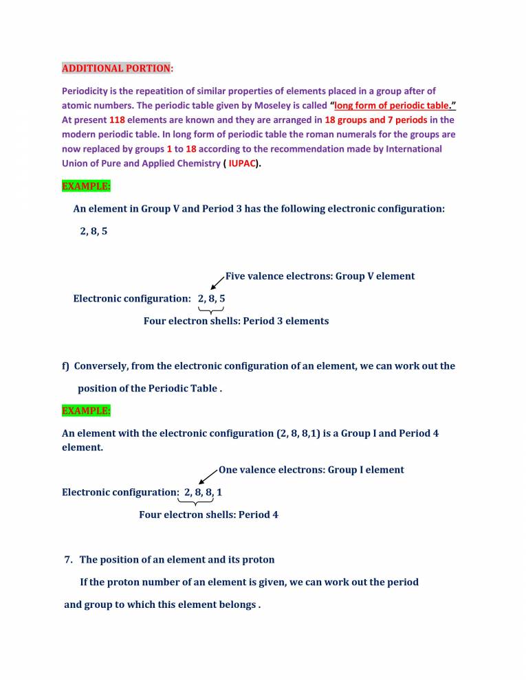 Periodic Table And Classification - Notes - LearnPick India