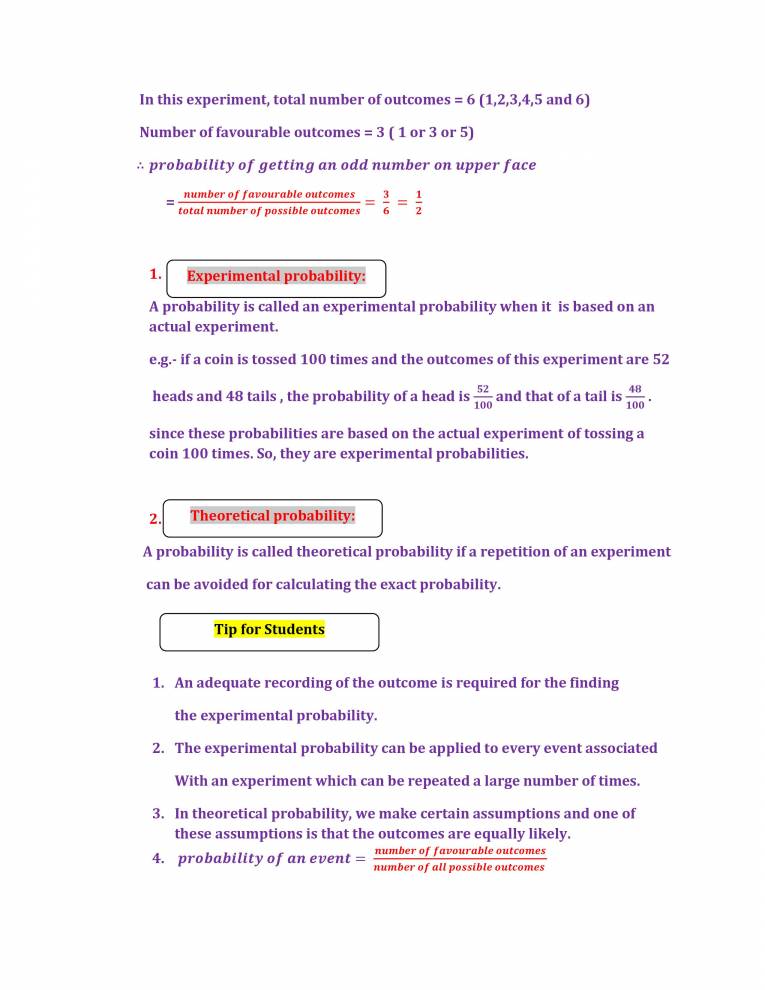 Probability Notes With Summary - Notes - LearnPick India