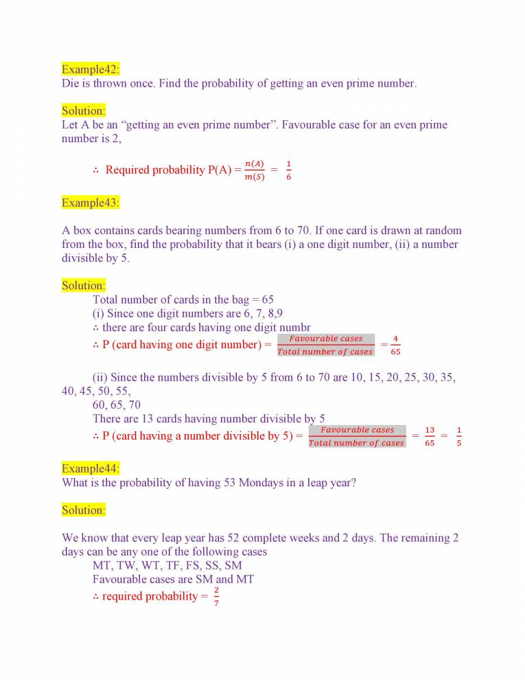 Probability Notes With Summary - Notes - LearnPick India