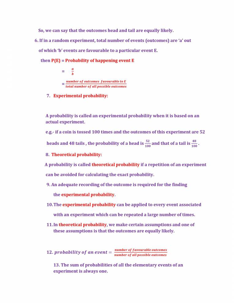 Probability Notes With Summary - Notes - LearnPick India