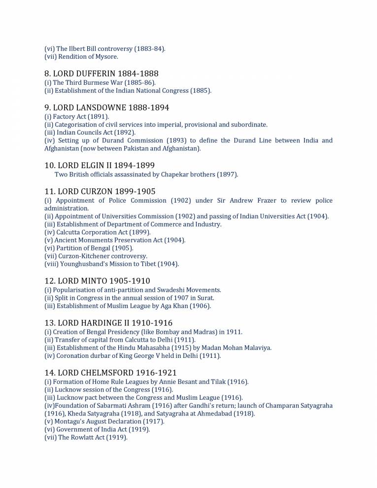 Indian Governors Generals And Viceroys - Notes - LearnPick India