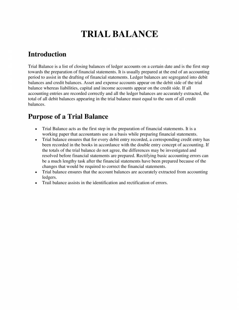 Trial Balance - Notes - LearnPick India