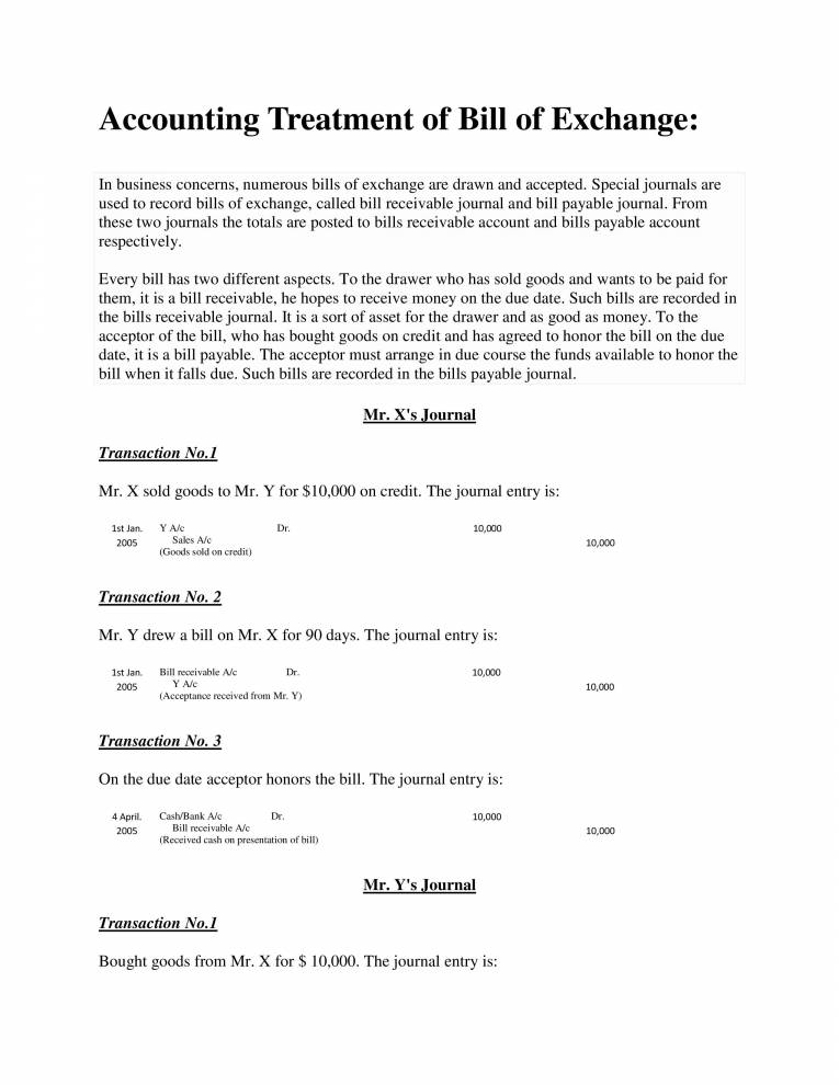 Bills Of Exchange - Notes - LearnPick India