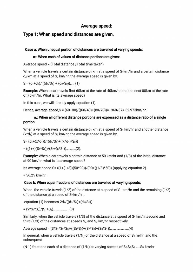 Relative Speed - Notes - LearnPick India