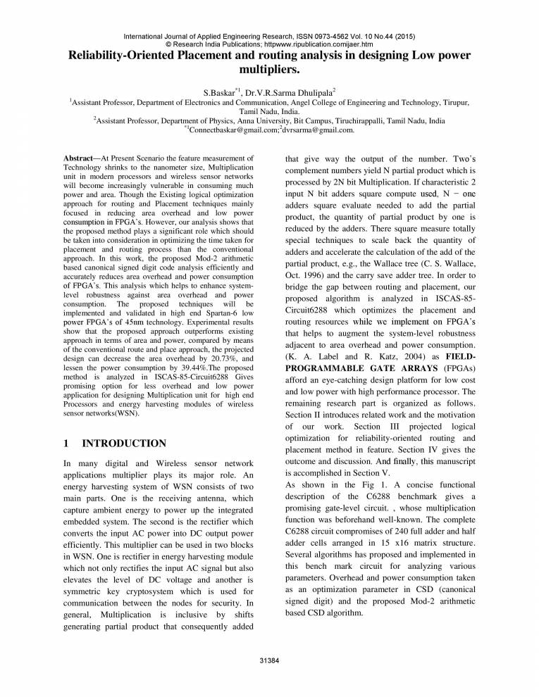Lattice Based Multiplier For WSN Applications For ECC - Notes ...