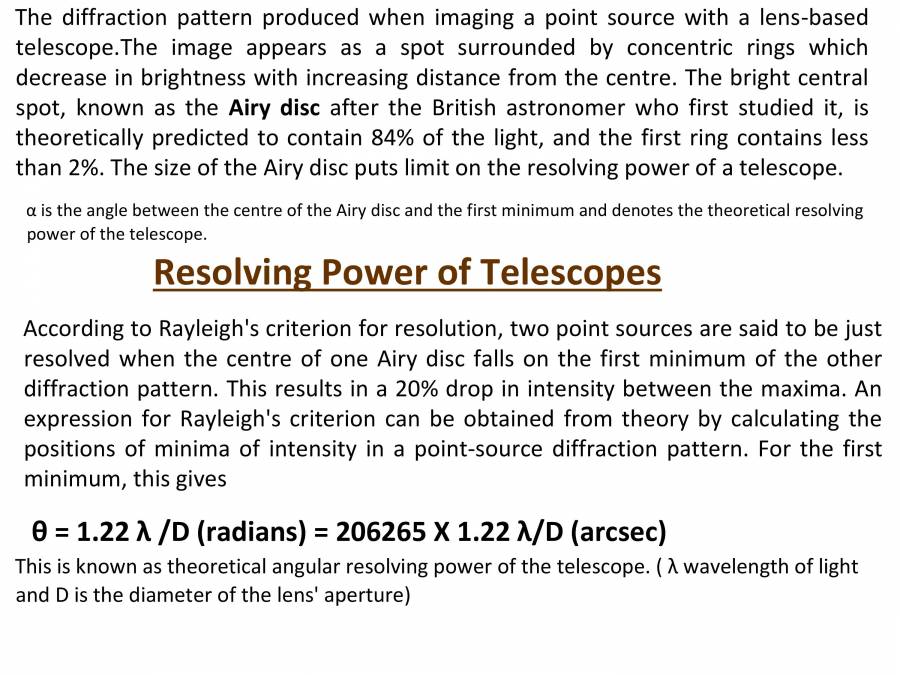 Telescope Astronomy Physics - Notes - LearnPick India
