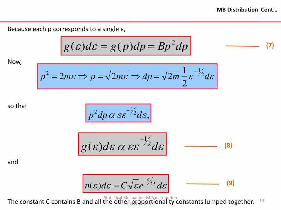 Maxwell Boltzmann (M.B) Distribution - Notes - LearnPick India
