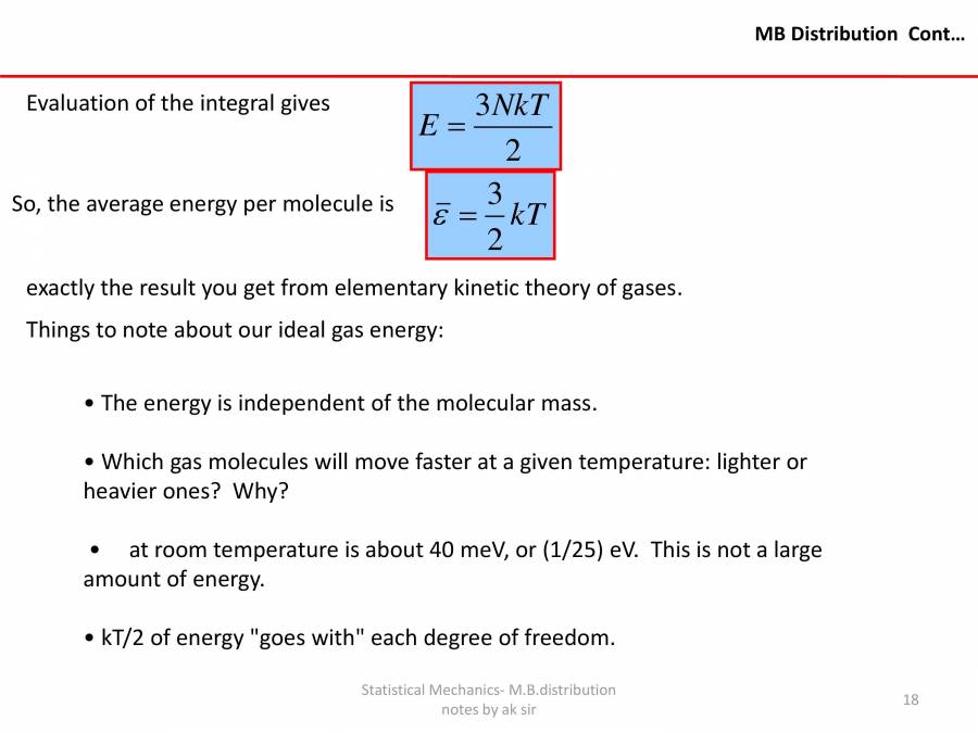 Maxwell Boltzmann (M.B) Distribution - Notes - LearnPick India