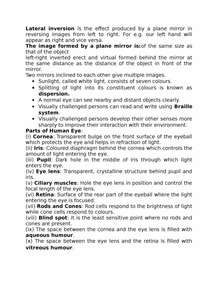 Science Revision Notes-Class VIII - Notes - LearnPick India