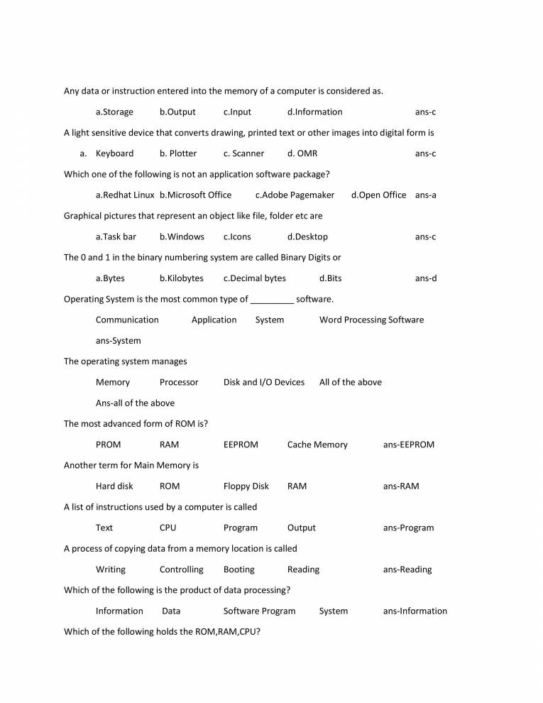 Fundamental Question And Answers For Competitive Exams - Notes ...