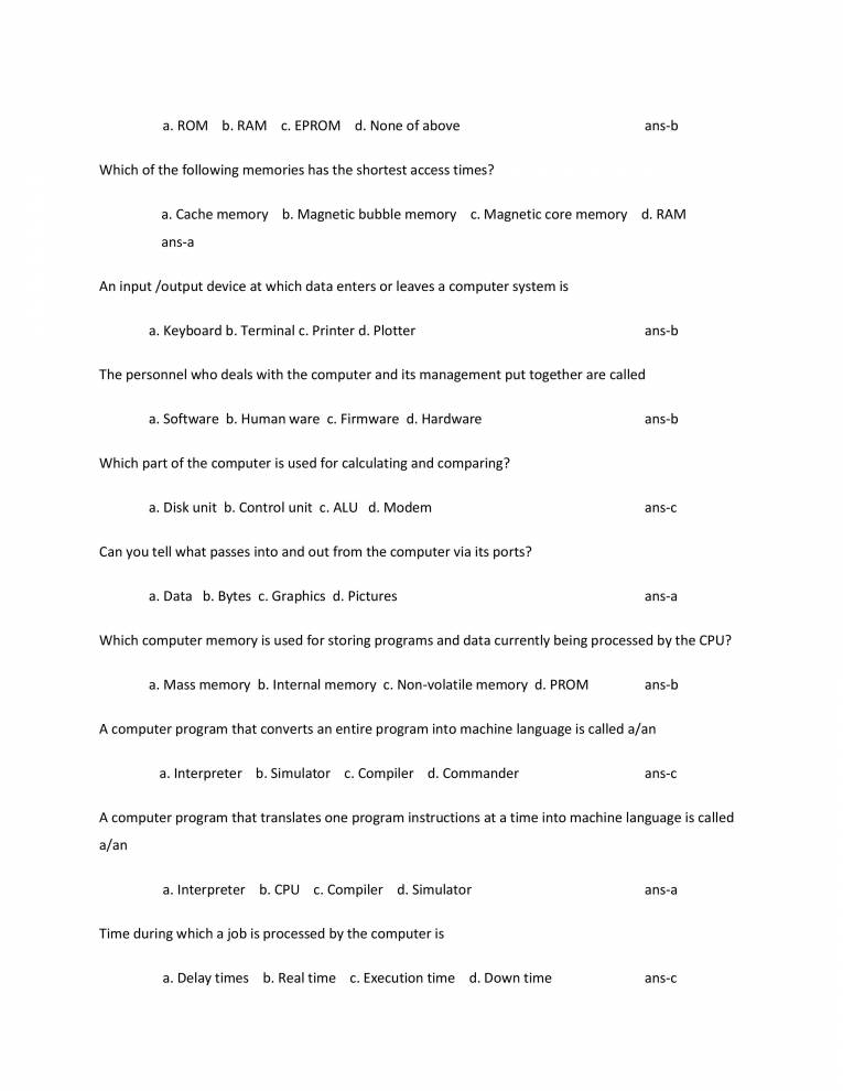 Fundamental Question And Answers For Competitive Exams - Notes ...