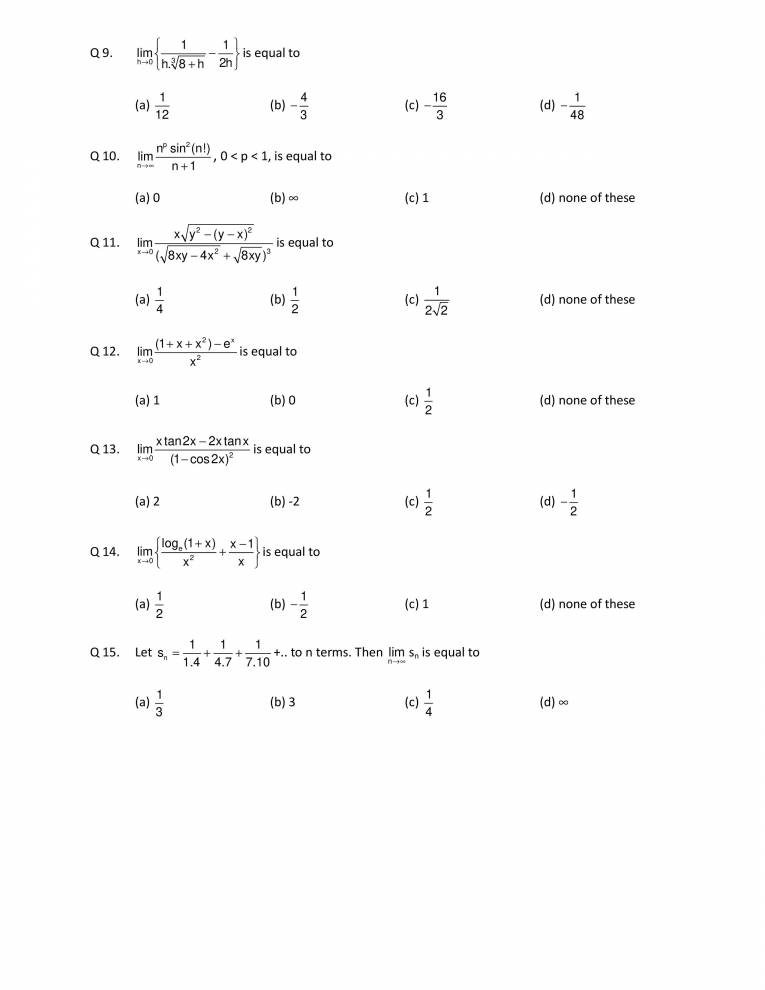 Limits & Derivatives - Notes - LearnPick India