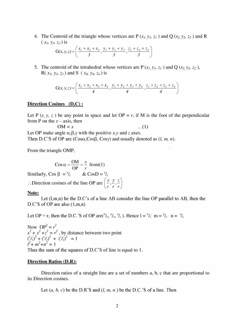 Analytical Geometry - Notes - LearnPick India