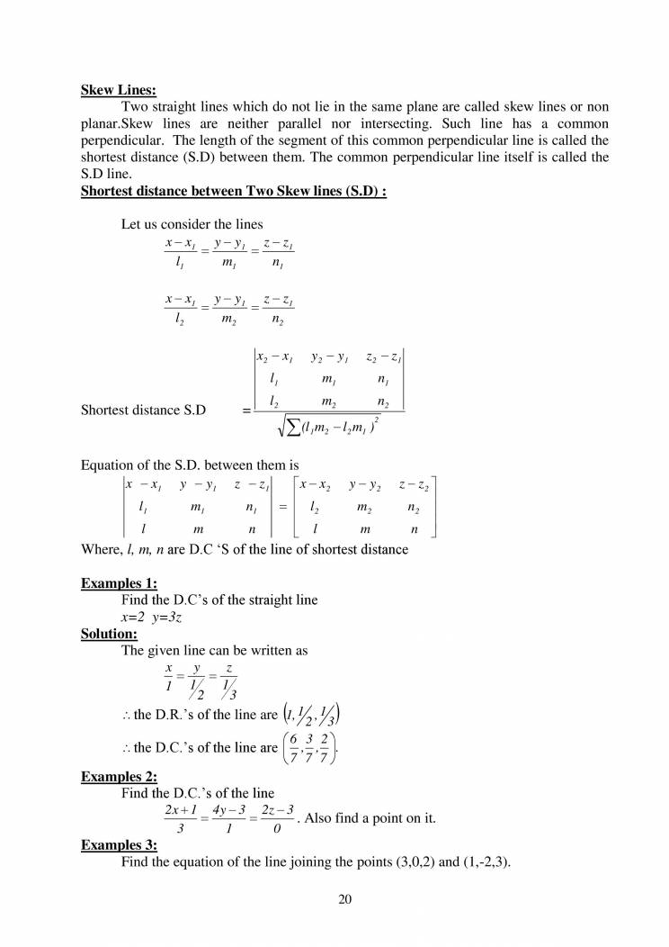 Analytical Geometry - Notes - LearnPick India