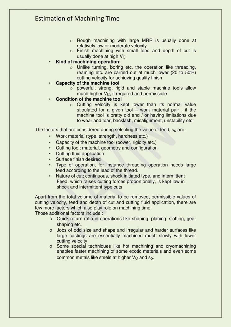 Metal Cutting(Manufacturing) - Notes - LearnPick India